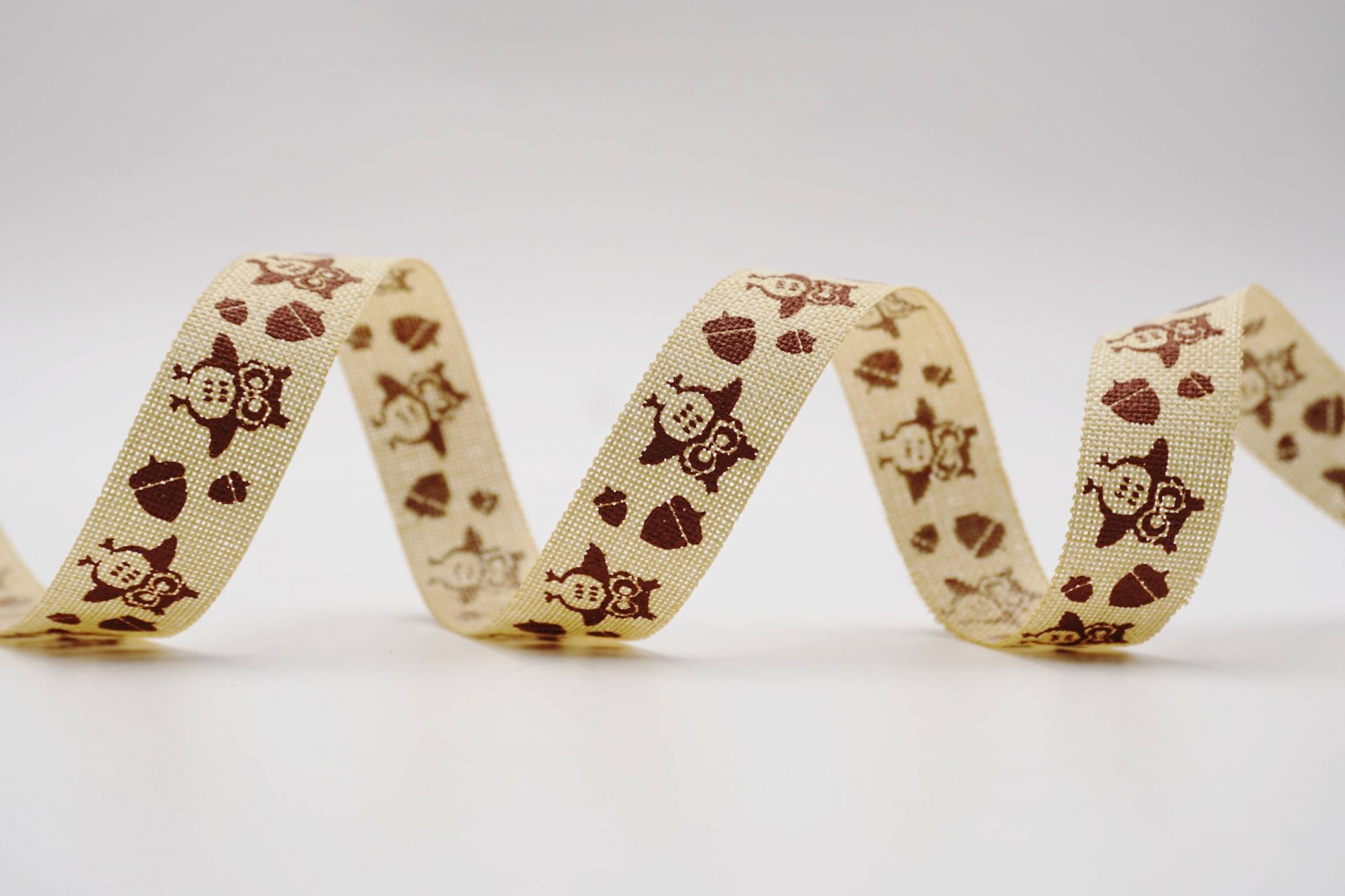 Autumn Owl & Oak Ribbon | Elevate Your Crafts with Luxurious Satin Ribbons