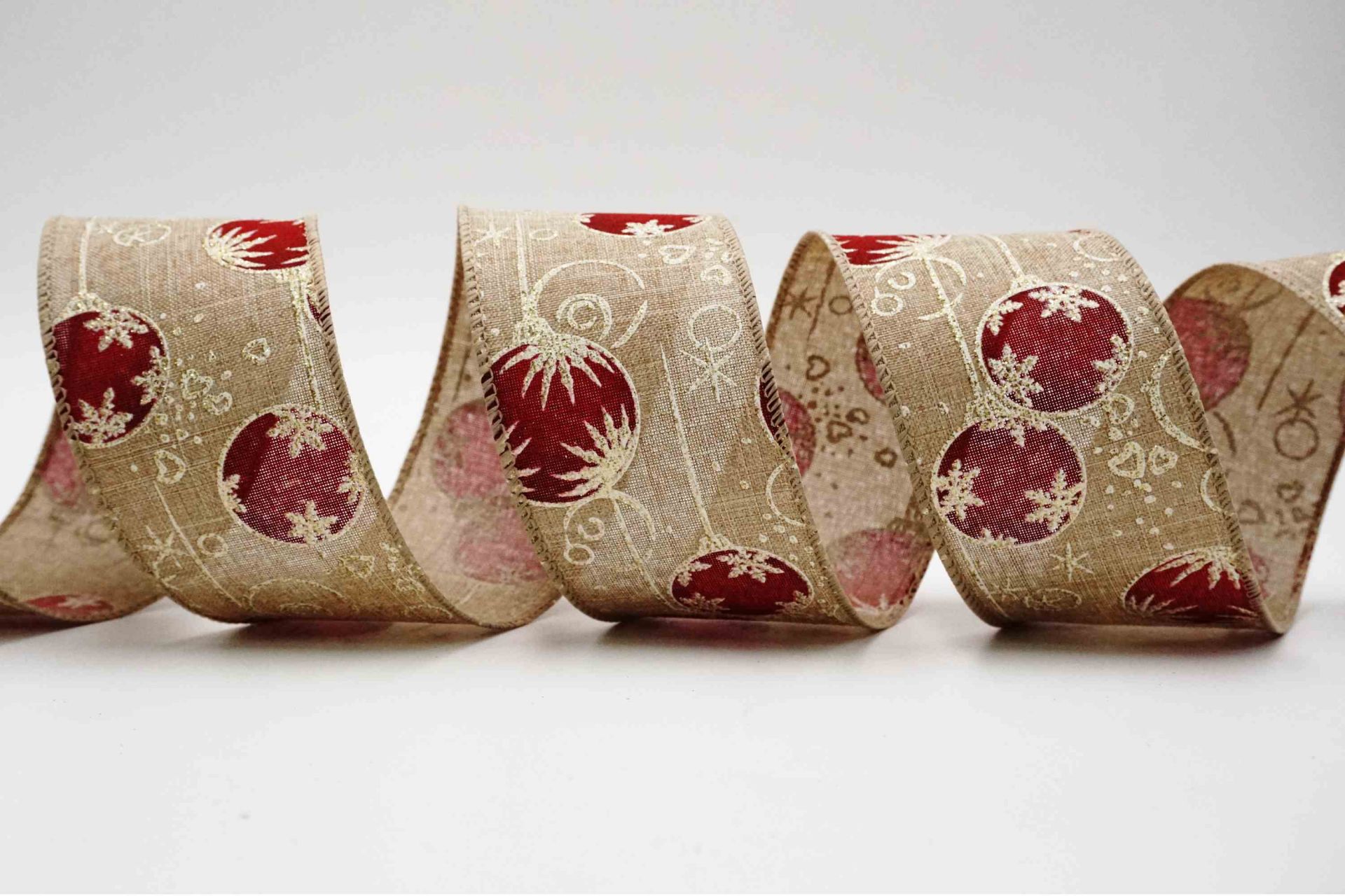 Christmas Baubles Ribbon | Elevate Your Crafts with Luxurious Satin Ribbons