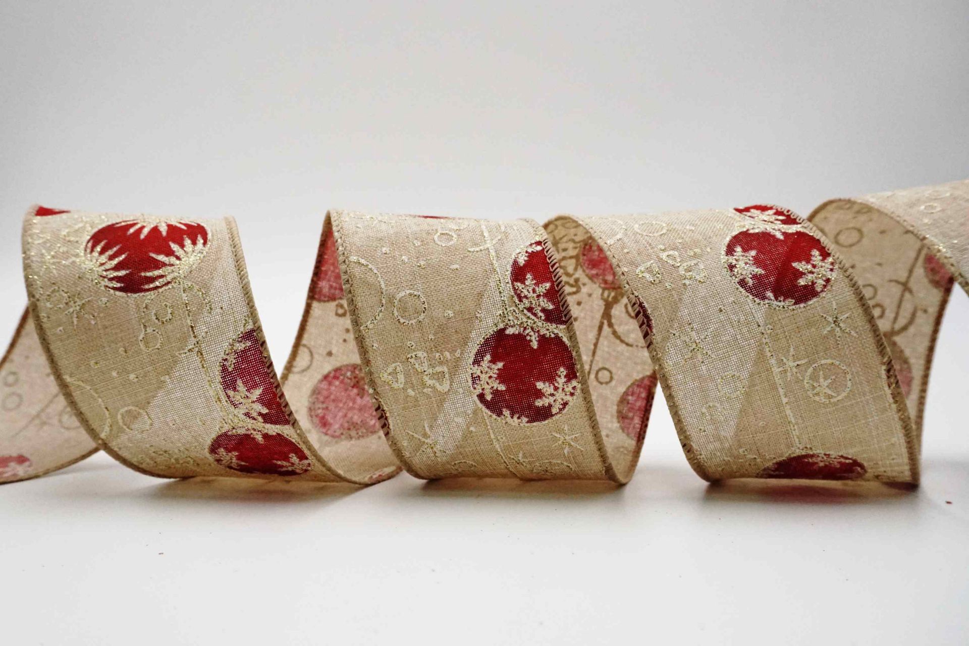 Christmas Baubles Ribbon | Elevate Your Crafts with Luxurious Satin Ribbons