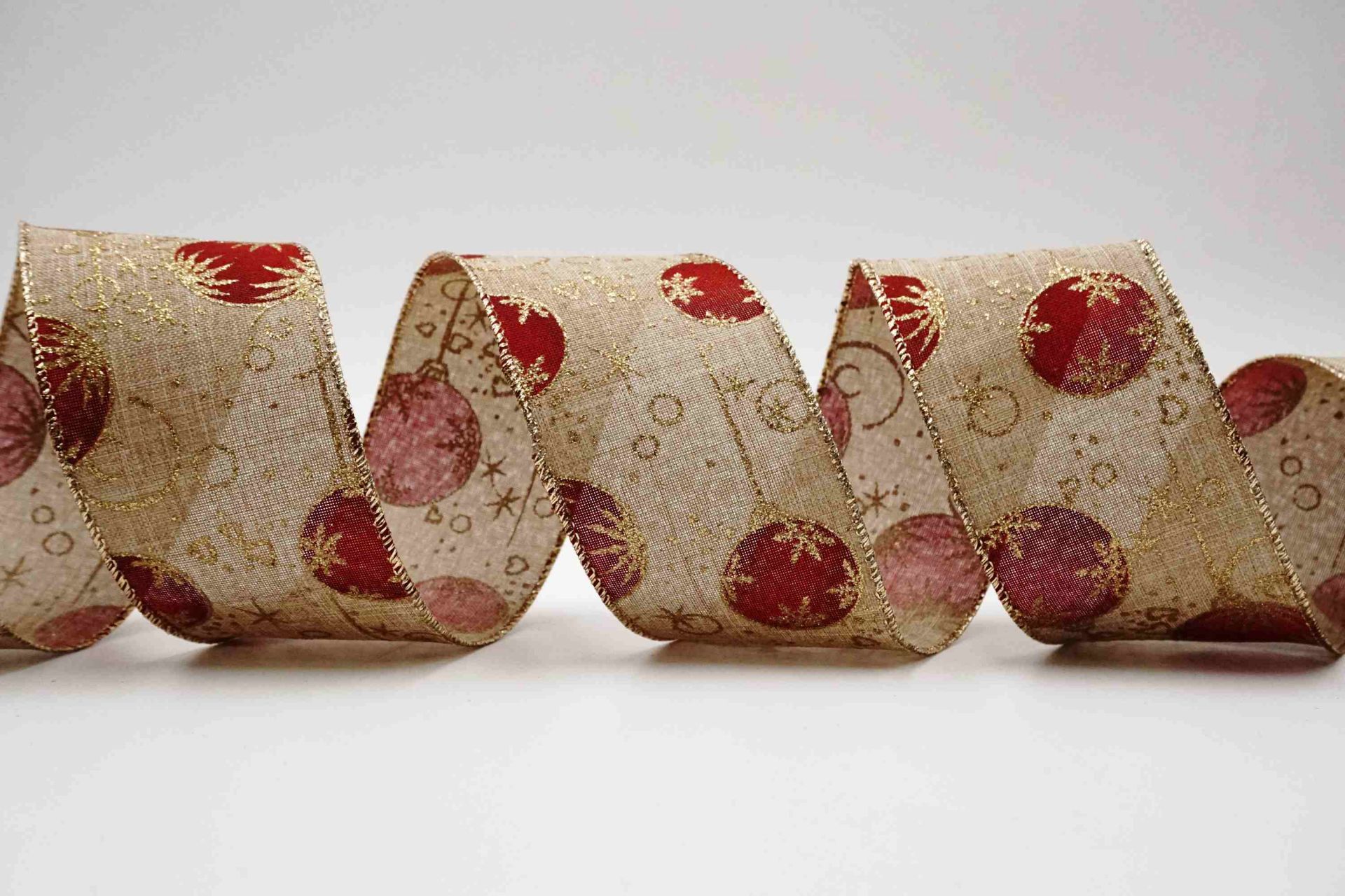 Christmas Baubles Ribbon | Elevate Your Crafts with Luxurious Satin Ribbons