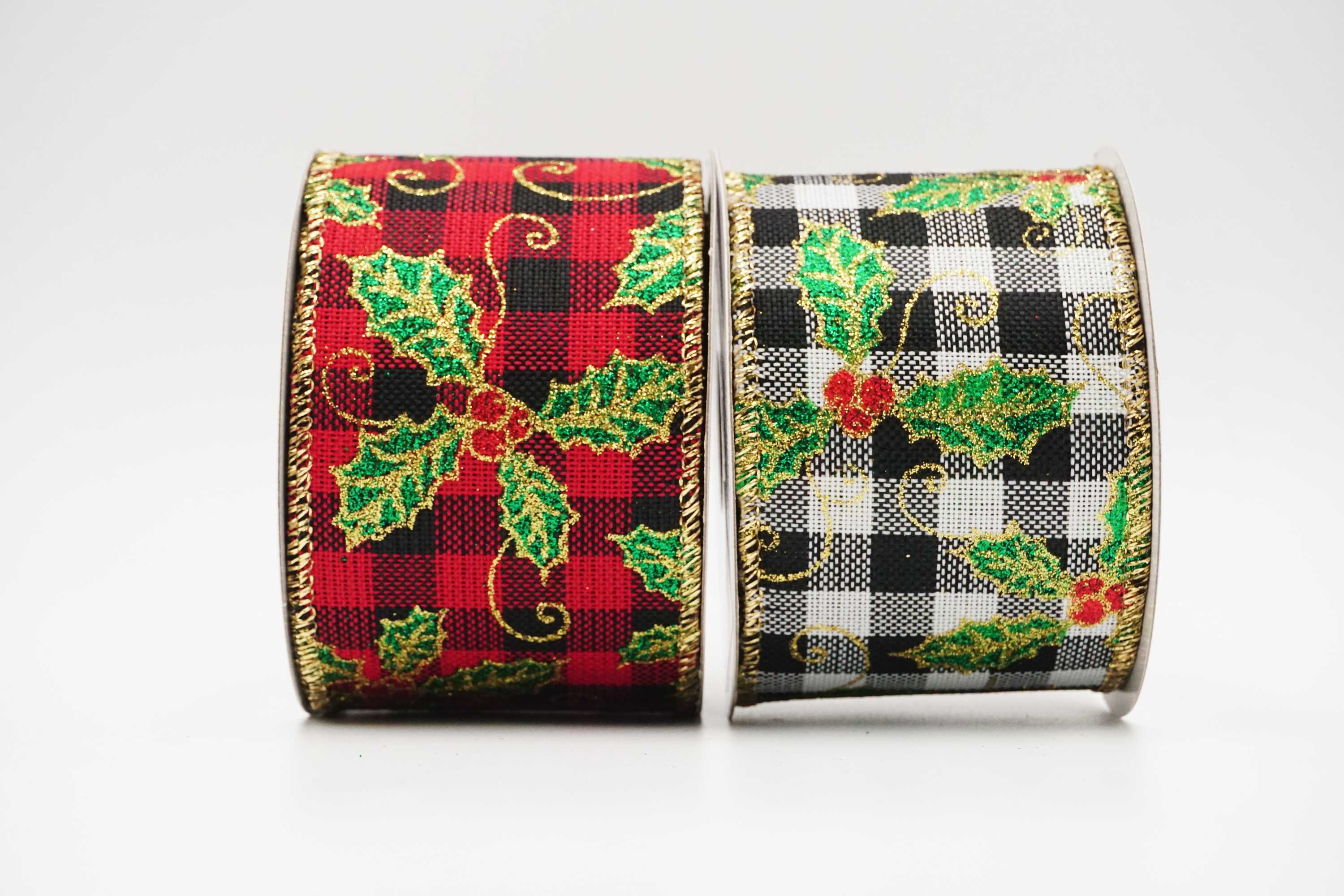 Holly & Berries Christmas Ribbon | Elevate Your Crafts with Luxurious ...