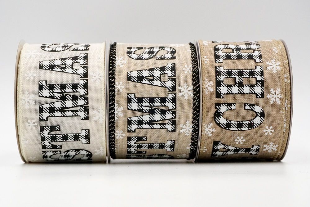 Houndstooth Merry Ribbon | Elevate Your Crafts with Luxurious Satin Ribbons