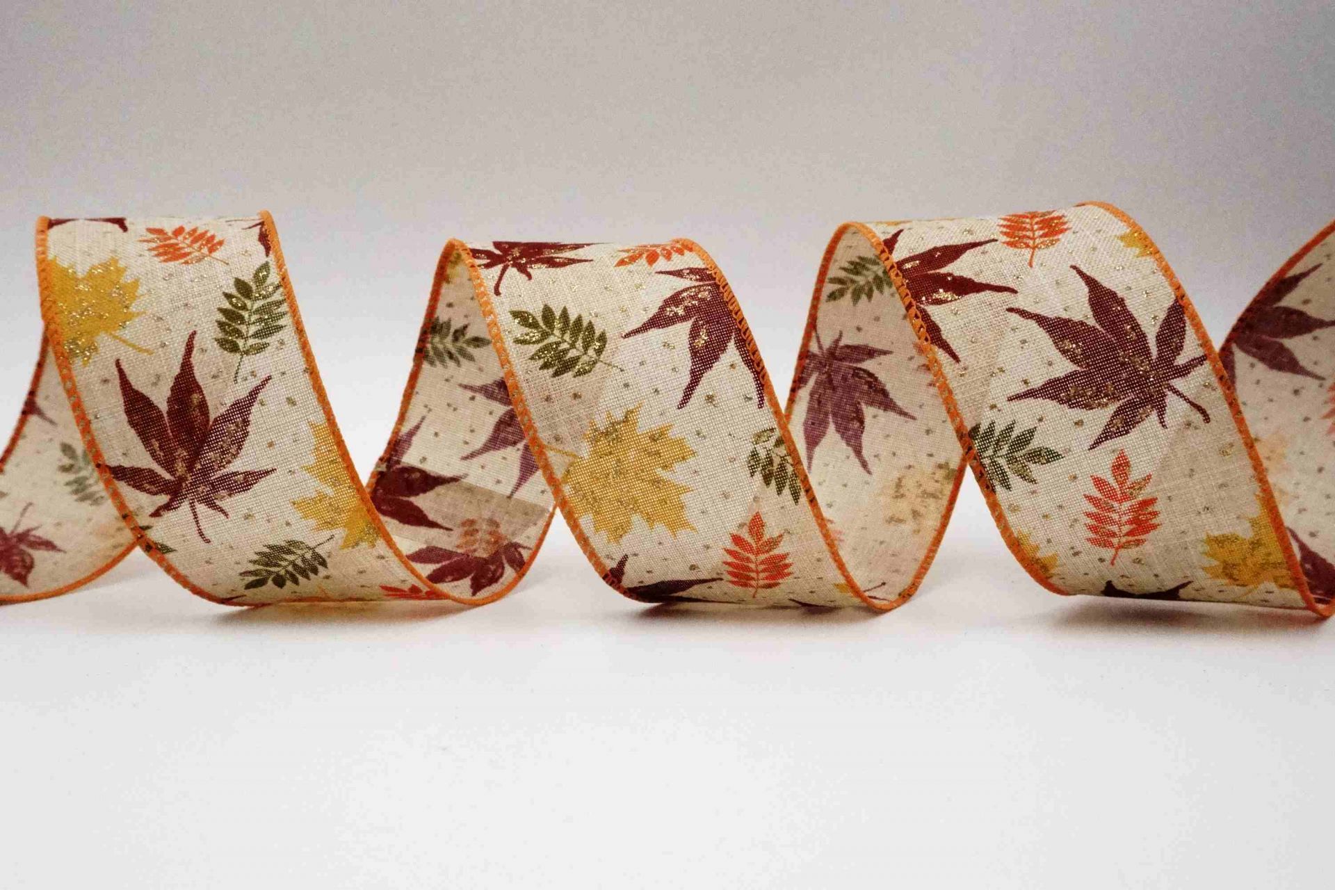 Maple Leaves Ribbon | Elevate Your Crafts with Luxurious Satin Ribbons