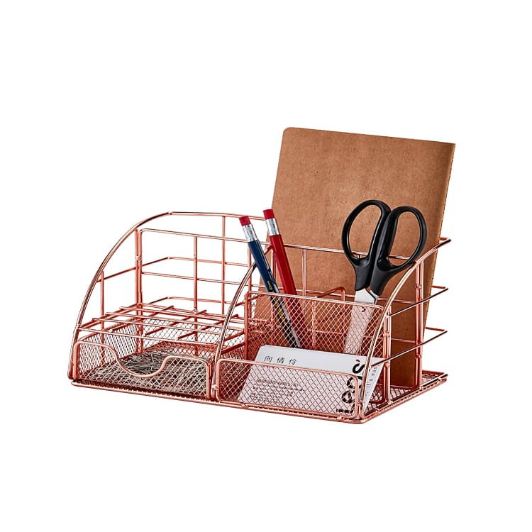 Rose Gold Desktop Caddy | Compliance-Ready Industrial Solution – Leos'