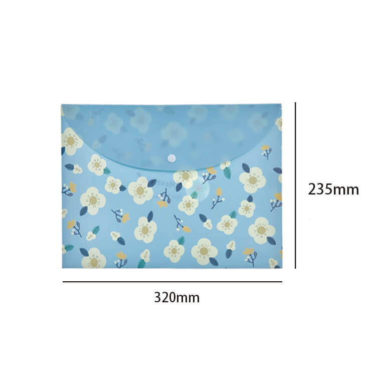 Floral Document Folder - Waterproof PP Envelope Folder | Leos'