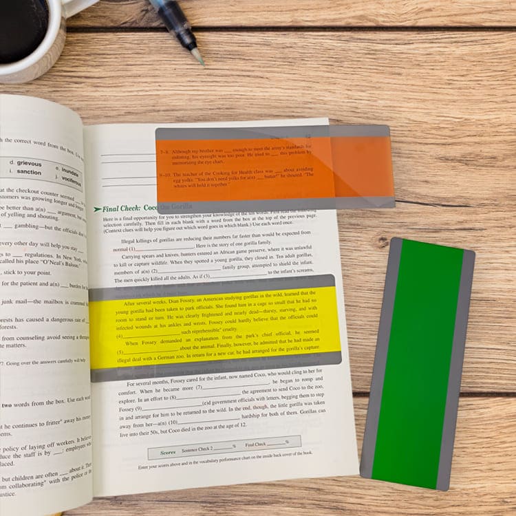 Highlighted Book Marks for Dyslexia | Reading Strips OEM - Leos'