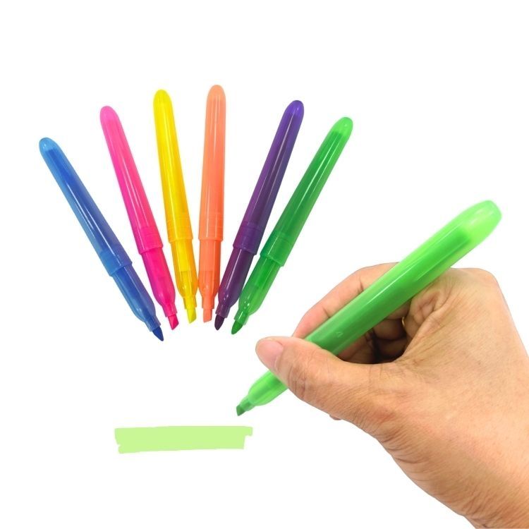 6 Color Fluorescent Highlighter Set | Leos' OEM Bulk Manufacturing