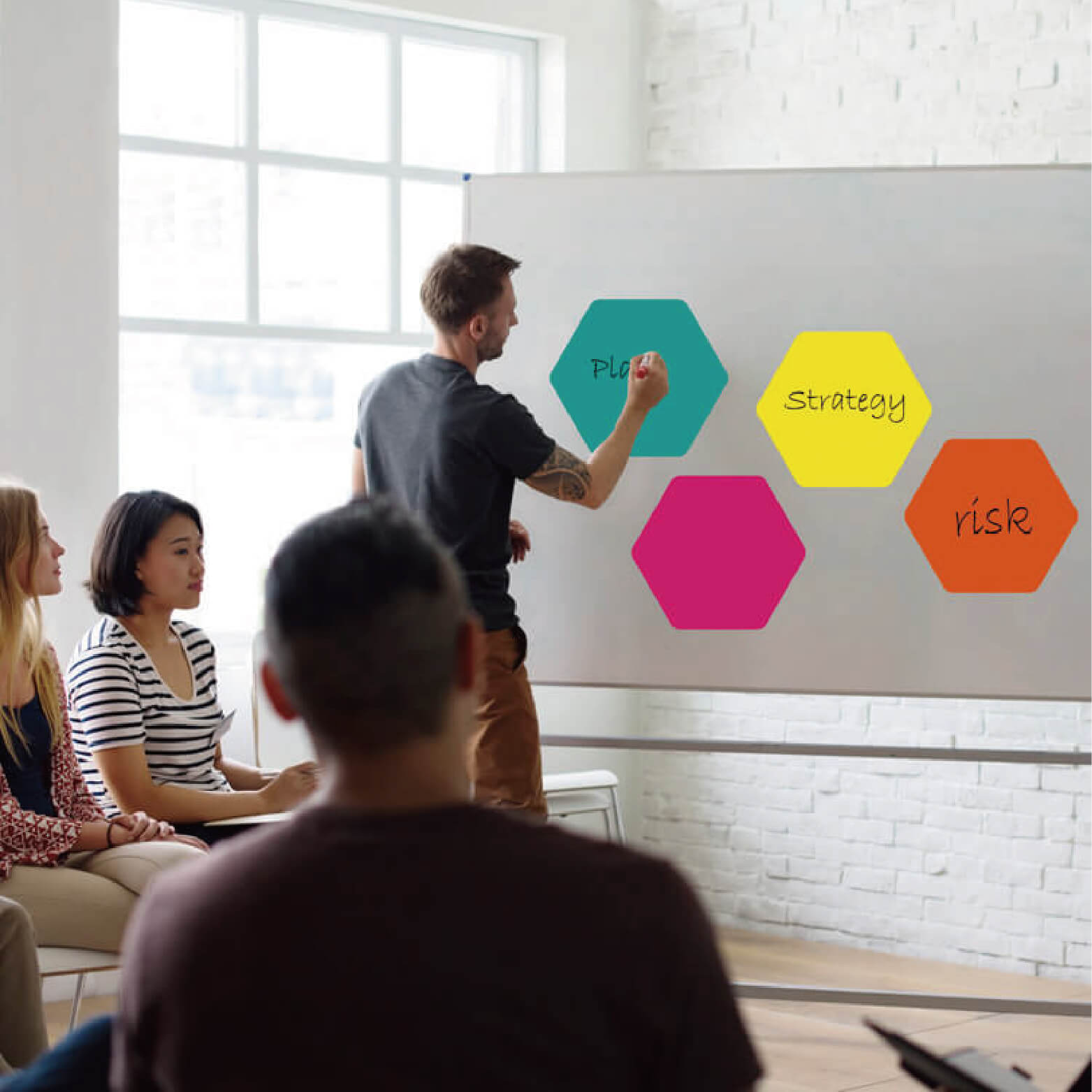 Dry Erase Sticker- Hexagon | Compliance-Ready Industrial Solution – Leos'