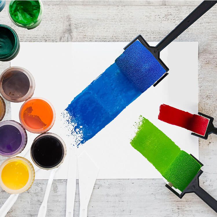 Sponge Paint Roller Brushes for Kids & Classrooms | Leos' OEM