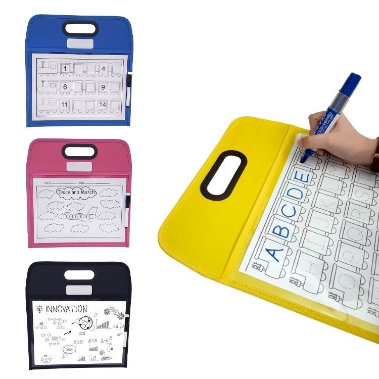 Portable Dry Erase Pocket with Handle | OEM Classroom Supplies by Leos'