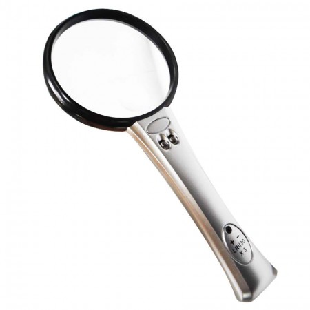 3" 2X Round Illuminated Hand Held Magnifier 4X Bifocal | industrial ...