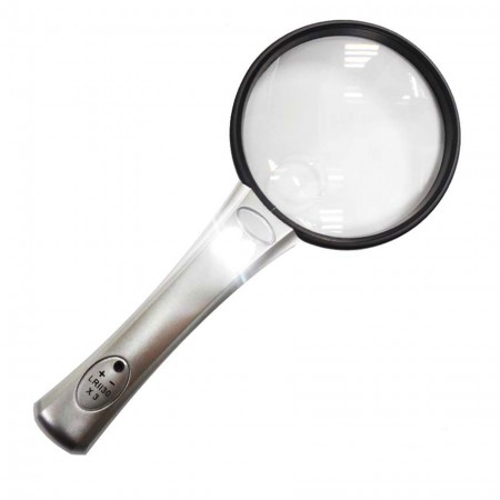 3" 2X Round Illuminated Hand Held Magnifier 4X Bifocal | industrial ...
