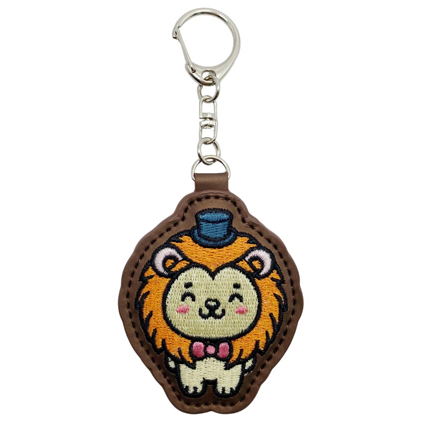 Embroidery Leather Keychain - Leather Key Fob with Embroidery ...