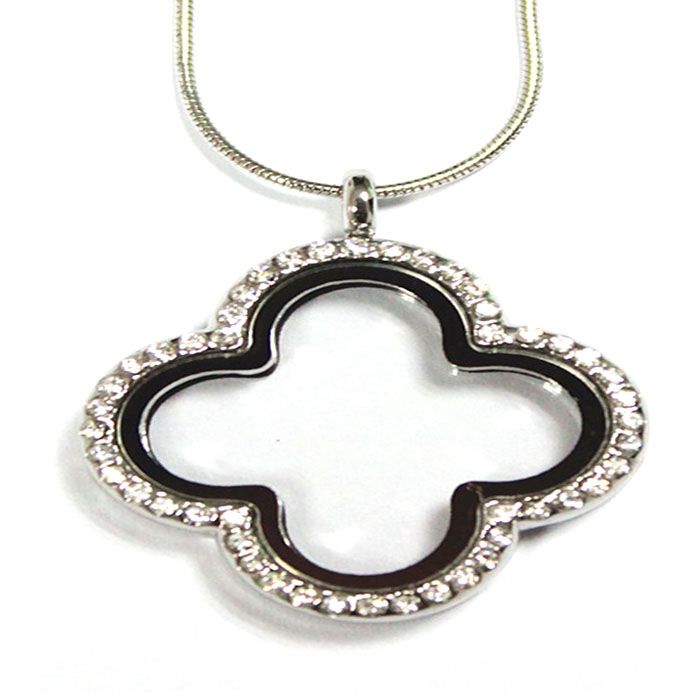 Clover Shape Metal Floating Locket | Personalized Metal & Silicone ...