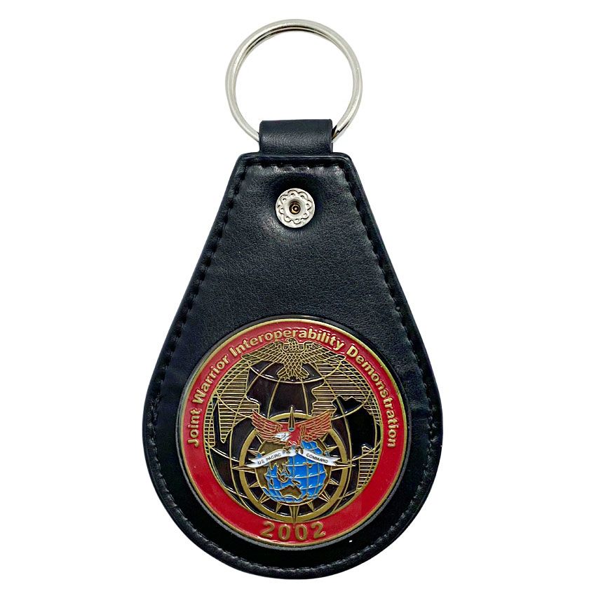 Leather Challenge Coin Holder Keychain | Personalized Metal & Silicone ...