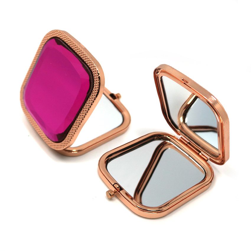 Crystal Gemstone Pocket Compact Mirrors | Personalized Metal & Silicone ...