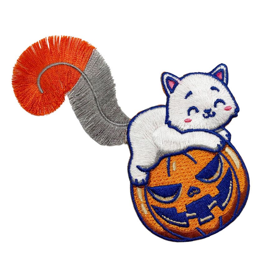 Tassel Tail Cat Embroidery Patches - custom halloween embroidered ...