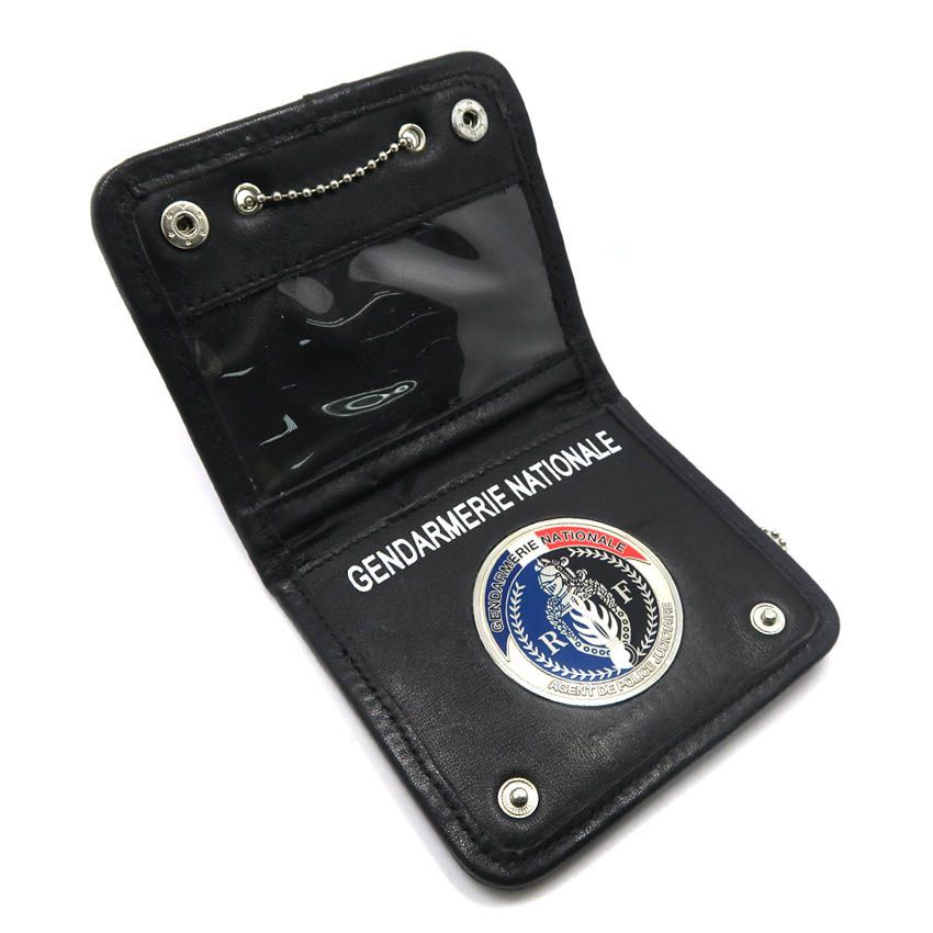 Leather Hidden Badge Wallet | Personalized Metal & Silicone Promotional ...