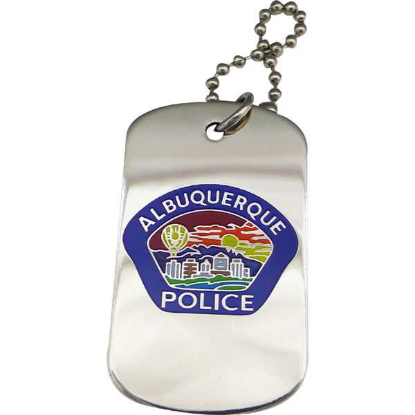 Engraved Dog Tags with Police DEPT Motif | Personalized Metal ...