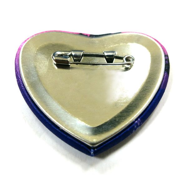 Heart Shaped Fabric Button Badges | Personalized Metal & Silicone ...