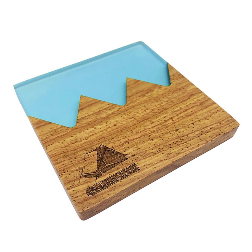 Wood Resin Coaster | Personalized Metal & Silicone Promotional Items ...