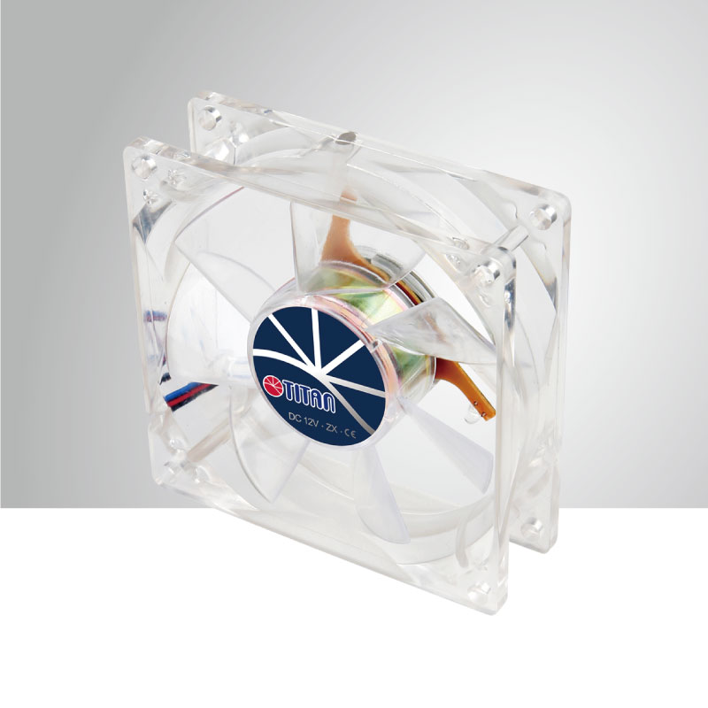 TITAN 12V DC 80mm LED Transparent Cooling Fan with Z-AXIS Bearing ...