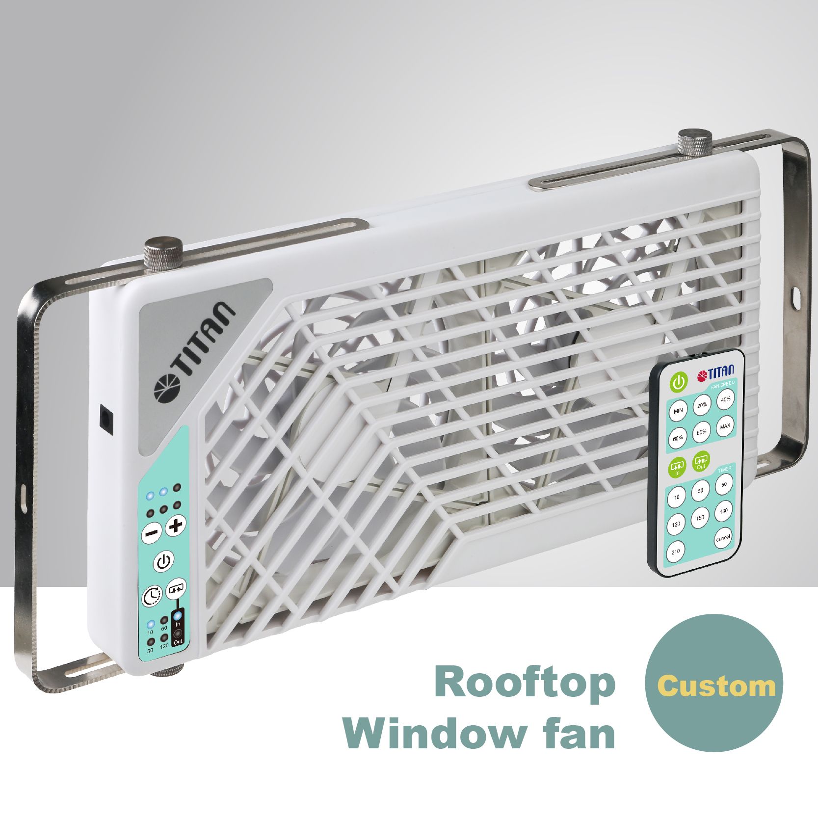 TITAN Custom RV Double Rooftop Window Ventilation Fan | Reversible ...