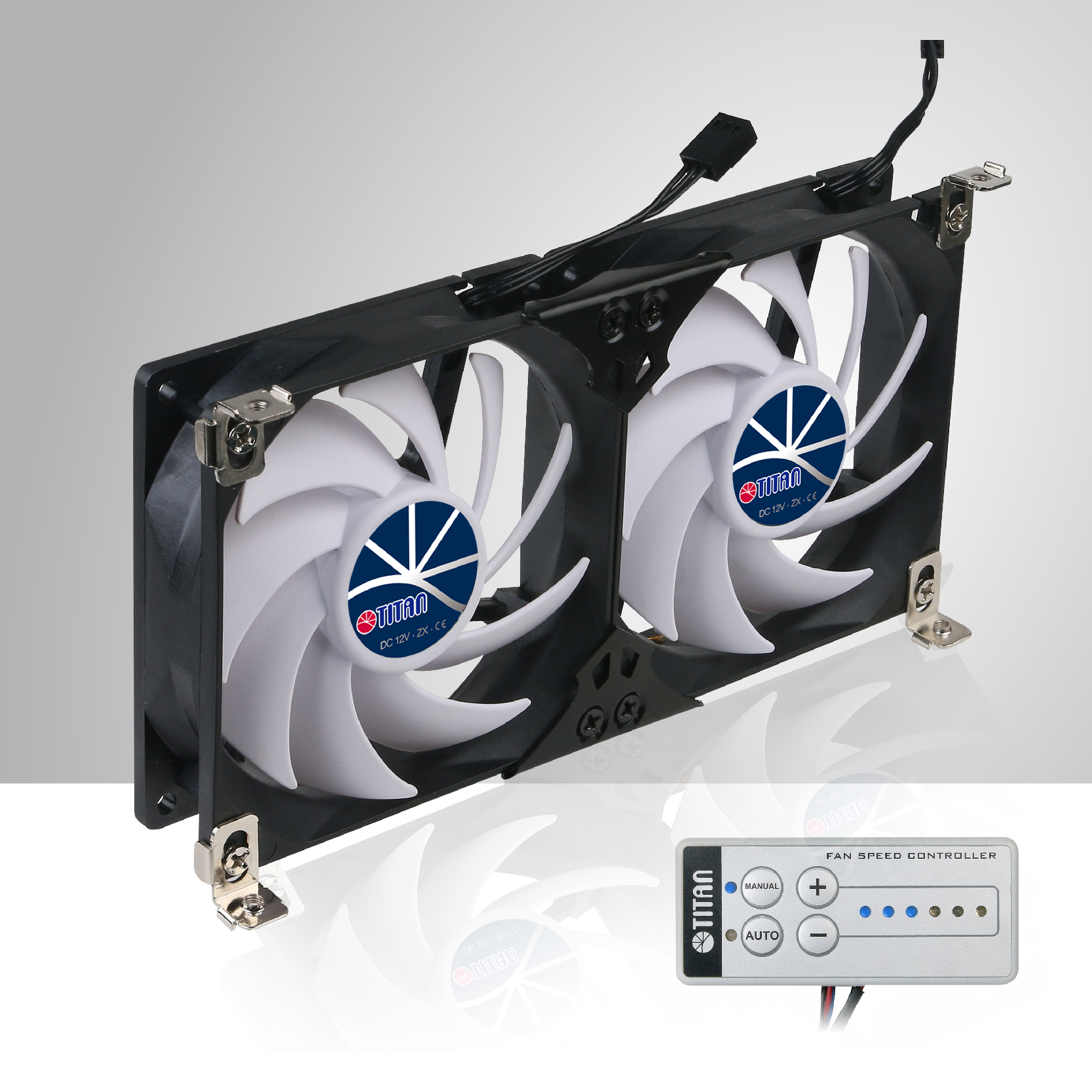 TITAN IP55 Waterproof Double Rack Mount Cooling Fan for RV Fridge Vent ...