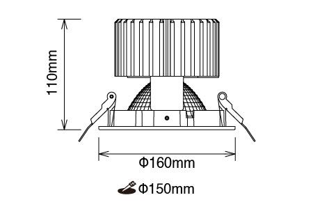 LED Downlight Made In Taiwan Cut-Out Ø150 mm 24W Daylight (LED ...