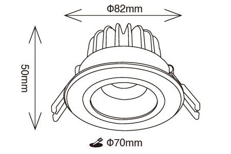 LED Downlight Made In Taiwan R9>50 Adjustable Cut-Out Ø70 mm 9W Natural ...