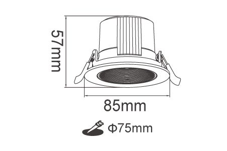 LED Anti-Glare Downlight Ra90 7W Daylight (D-7DOM7D) | High-Efficacy ...