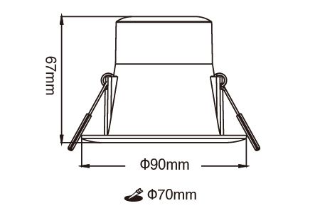 LED Three-Stage Wall-Cut Color Adjustable Downlight 7W 9cm (LED-7DOC4SW ...
