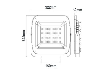 LED Floodlight Waterproof Surge Protection 8kV Single Voltage 150W ...