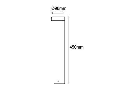 LED Outdoor Bollard Light – IP66 | 8W | 3000K Warm White | 45CM Height | Half-Moon Diffuser ...