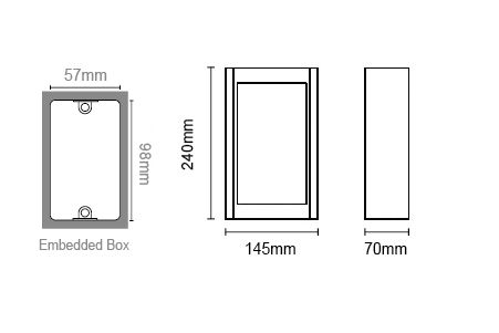 LED Outdoor Wall Light – IP66 | Rectangular Design | 8W | 3000K Warm White | DANCELIGHT® (OD ...