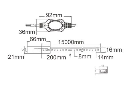 LED Strip Light Non-Welding Connect 110V 8W Daylight (D-35HVWO/1-SD ...