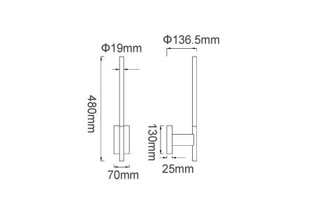 LED Wall Light Modern Vertical Line Adjustable Angle 6W Warm ...