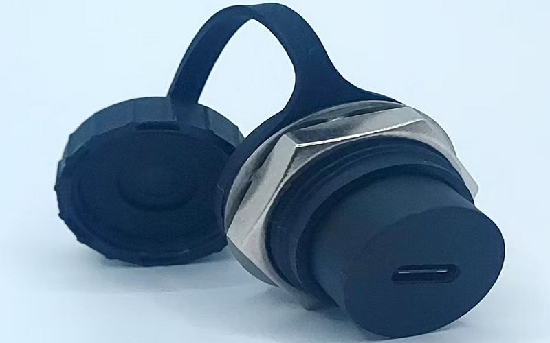 JCON Waterproof Type-C Coupler | IP68 Threaded Metal USB-C Socket