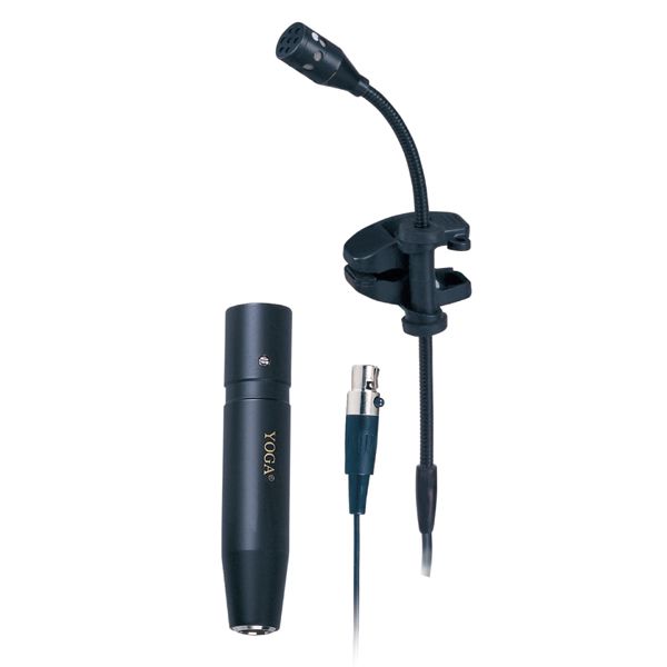 Phantom-powered condenser microphone for wind and brass instruments ...