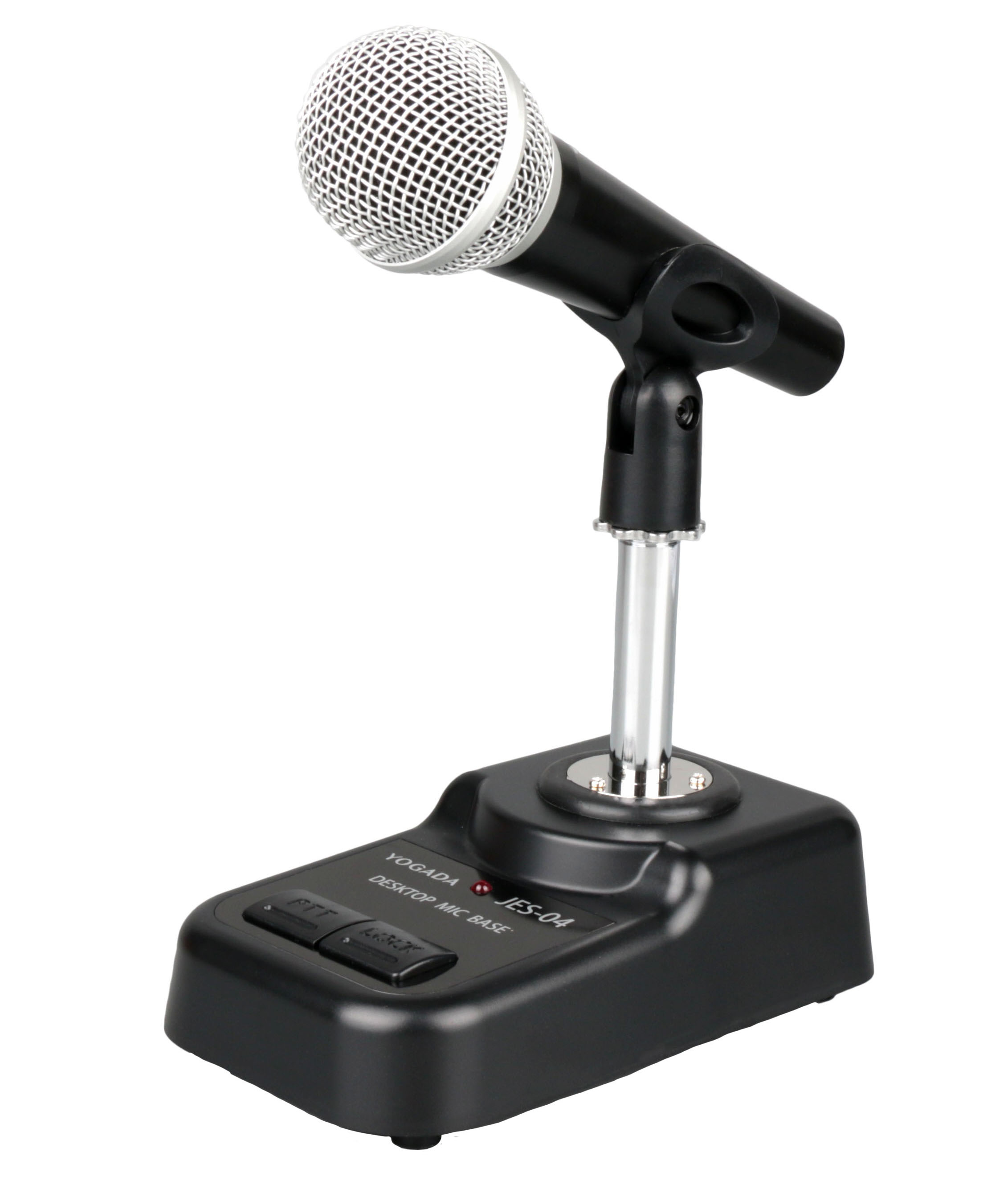 A desktop microphone base with a clip stand designed for condenser ...