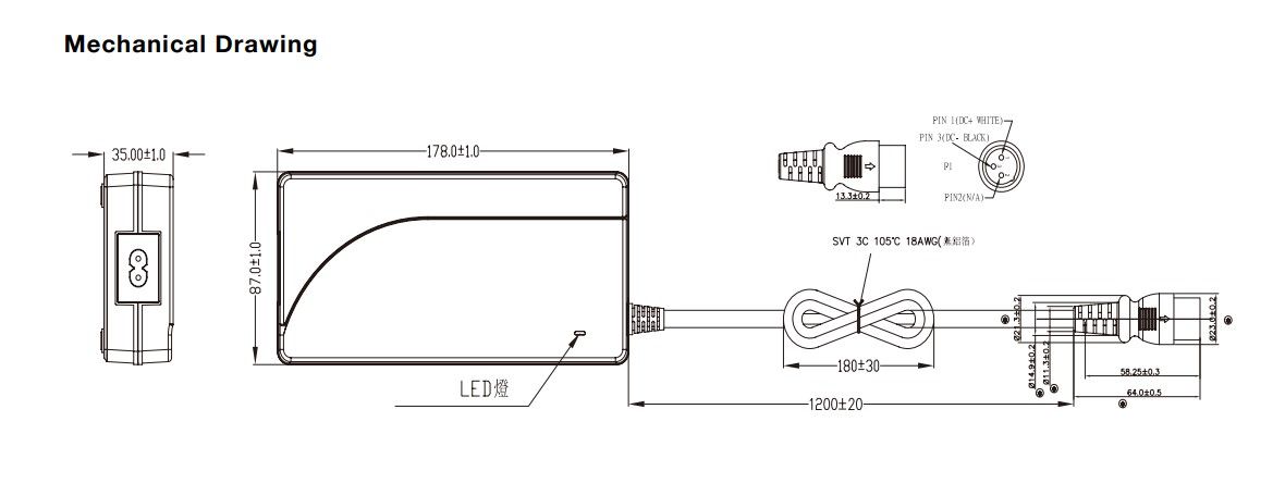 24V 5A, Lithium / Lead Acid Battery Charger (Fanless, Plastic Case ...