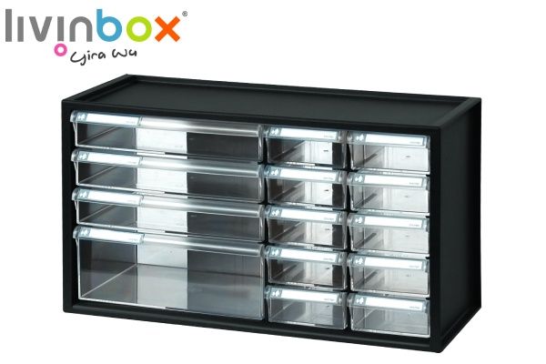 Large plastic desktop organizer with 14 drawers | Plastic File Cabinet ...
