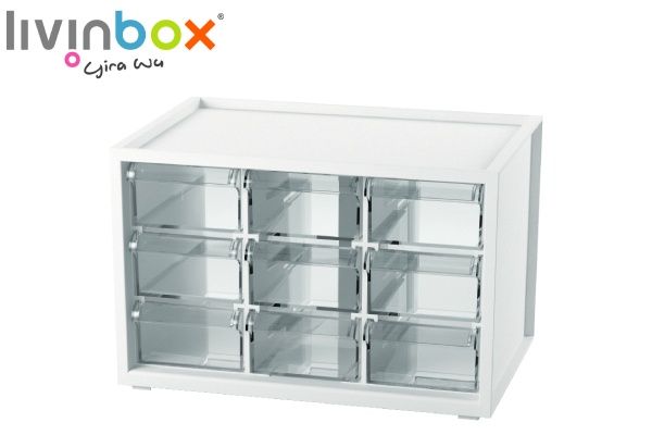 Small plastic desktop organizer with 9 drawers | A9-309 | Organized ...