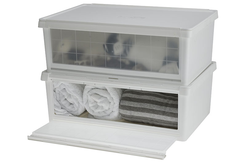 Drop-down Door Storage Box - 26 Liter Volume | Plastic File Cabinet ...