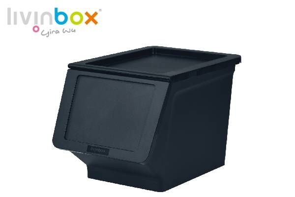 Stackable storage bin with wider mouth, 23L | Plastic File Cabinet: Streamlined Office Storage ...