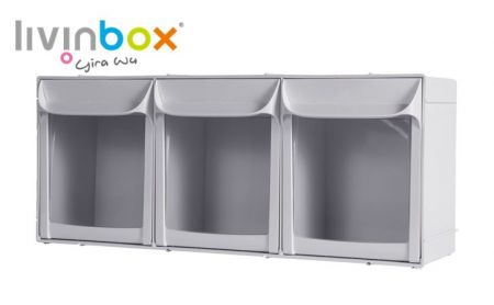 Flip out bin set with 3pcs 4.3L Drawer compartments | Plastic File ...