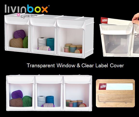 Flip out bin set with 3pcs 4.3L Drawer compartments | Plastic File ...