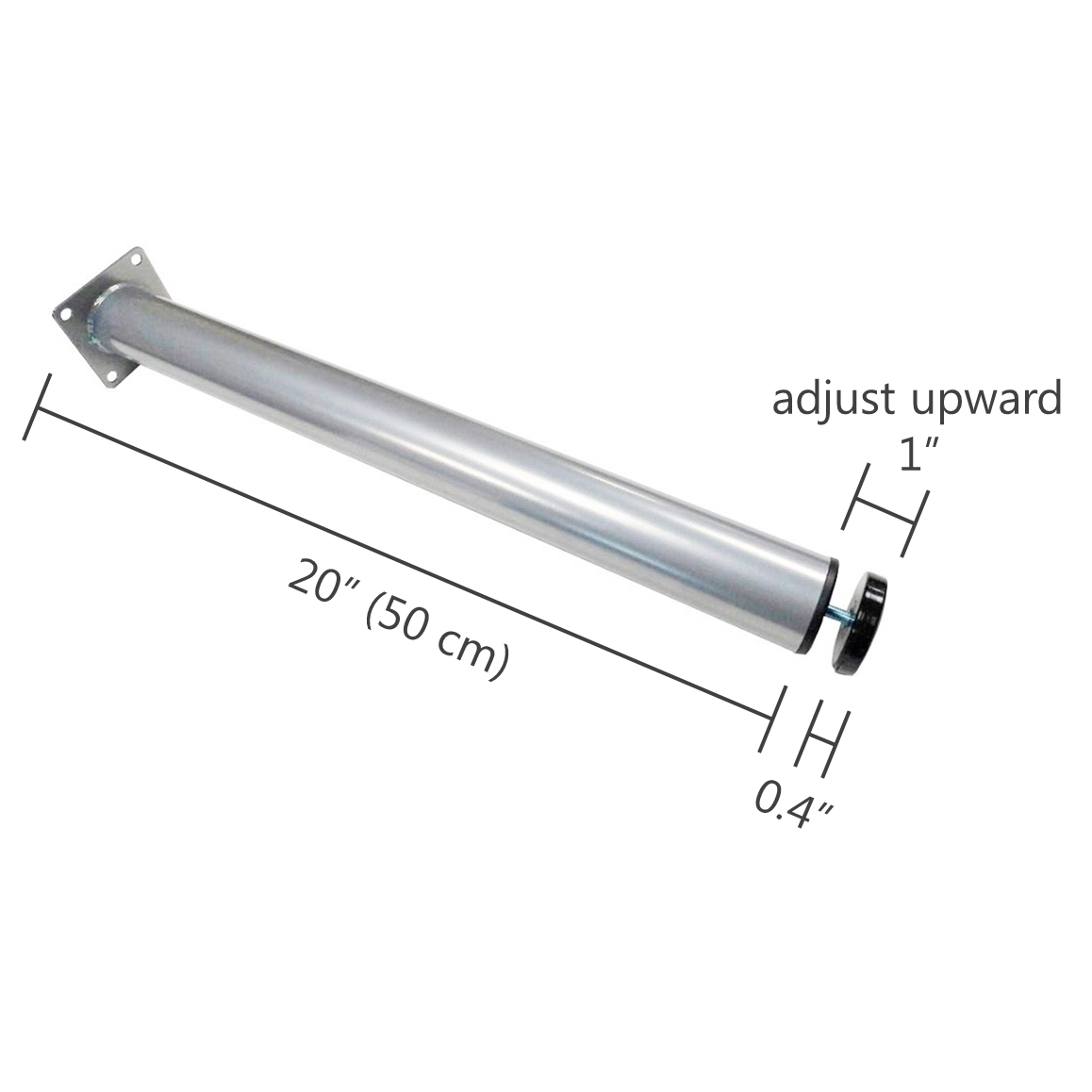 Greenjet 20 Inch Adjustable Steel Table Legs - Premium Metal Furniture ...