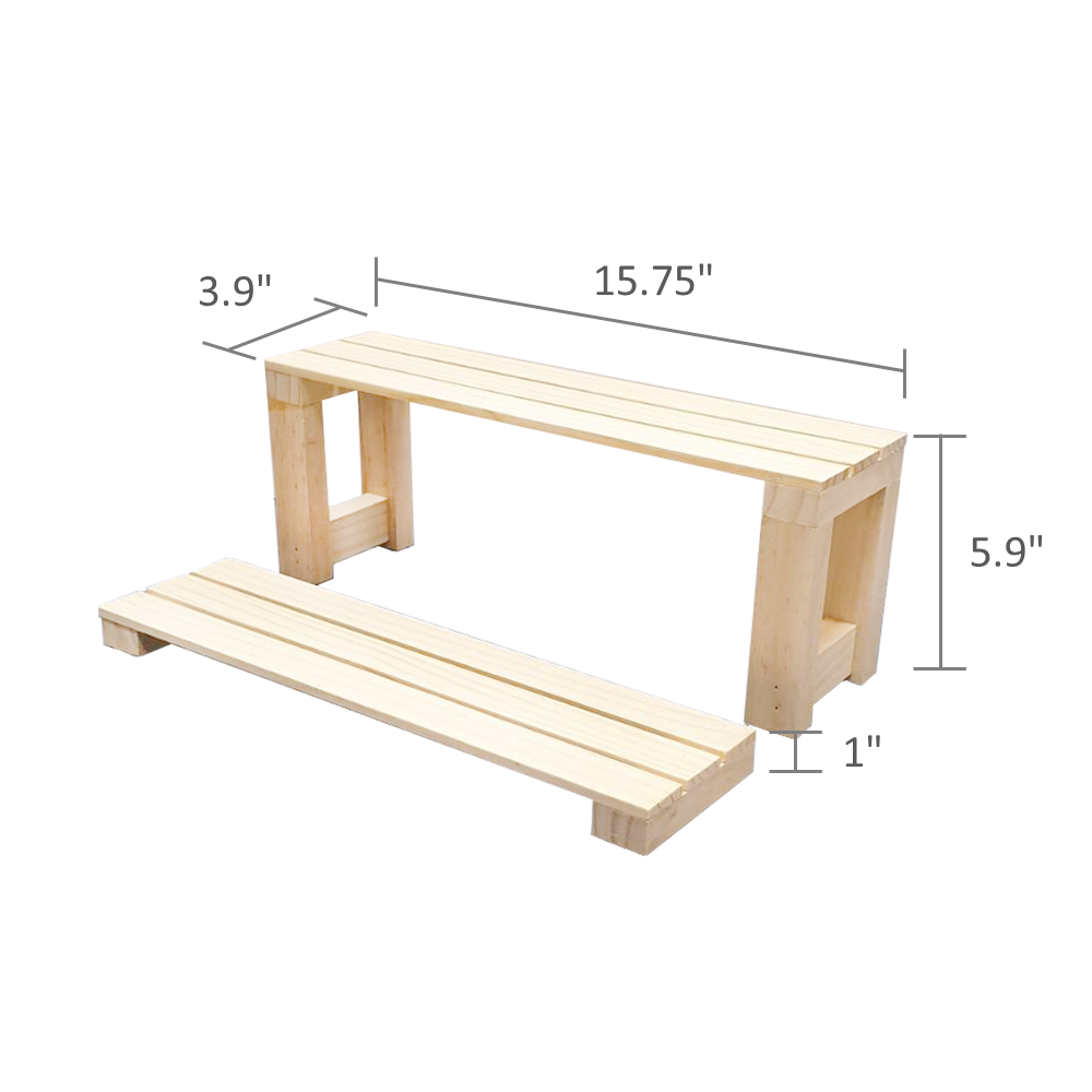 Greenjet Wood Tabletop Collection Display Risers | Pine Figurine ...