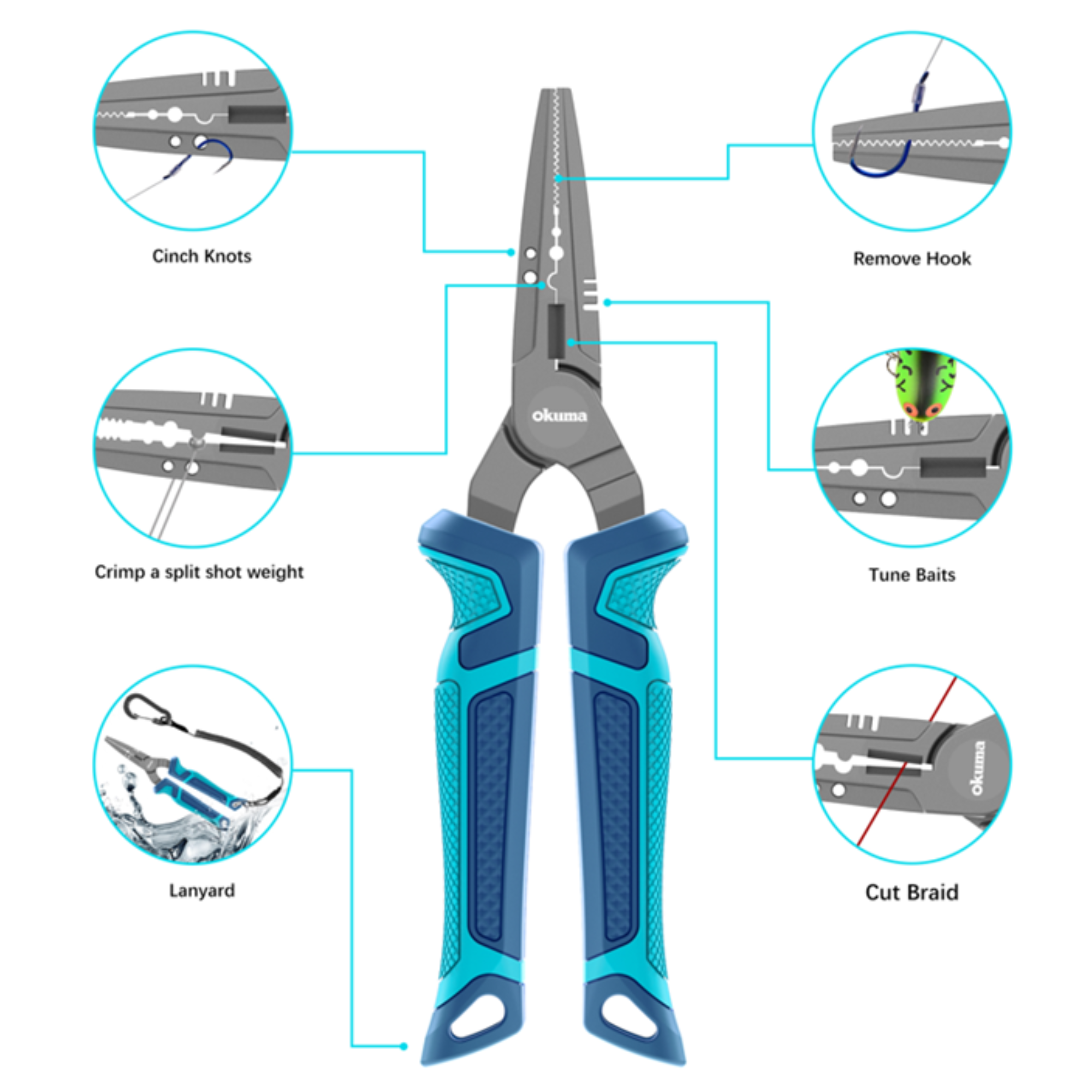 8” STRAIGHT NOSE PLIERS | OKUMA FISHING: Global Leader in Advanced ...
